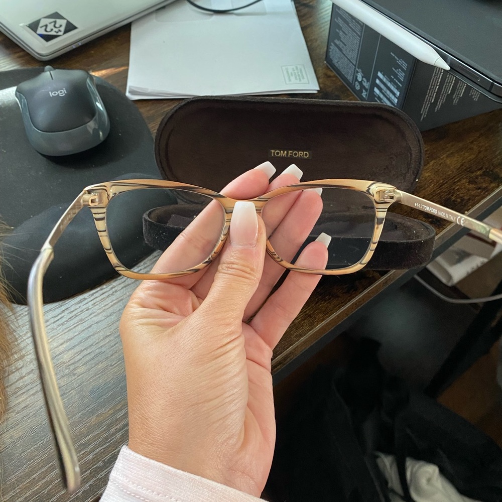 Tom Ford Tf5353 Eyeglasses Transparent Brown/White-Br… - Gem